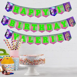 Zombies Birthday Banner for Wall Party Decor Customized With Ribbon ...