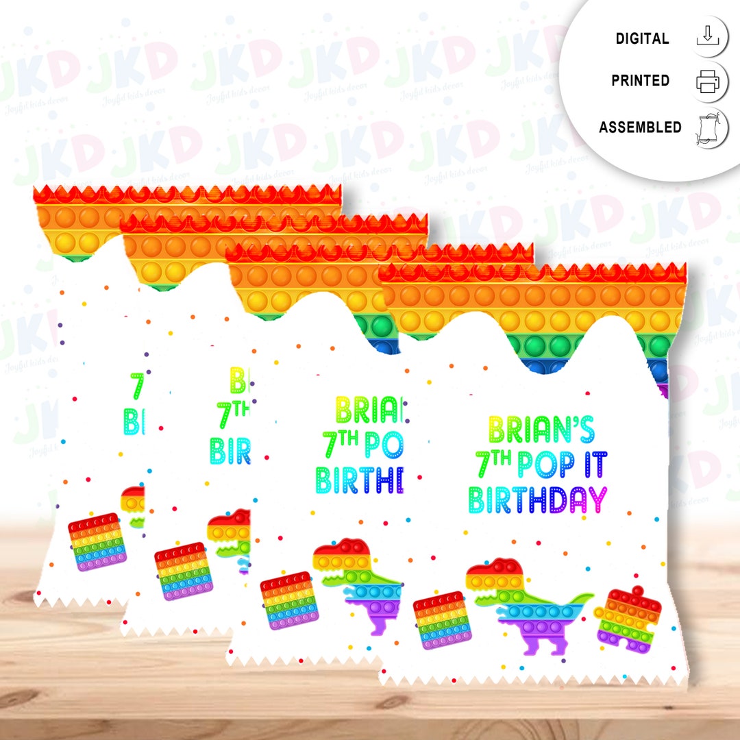 Pop It Chip Bags Label for Kids Birthday Party Favor Decor, Stickers or ...