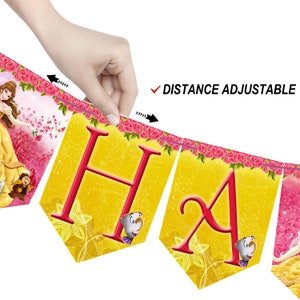 Beauty and the Beast Birthday Banner | Customizable With Corjl | DIY ...