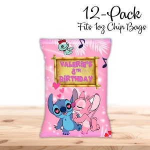 Stitch Chip Bags Label for Kids Birthday Party Favor Decor- Digital ...