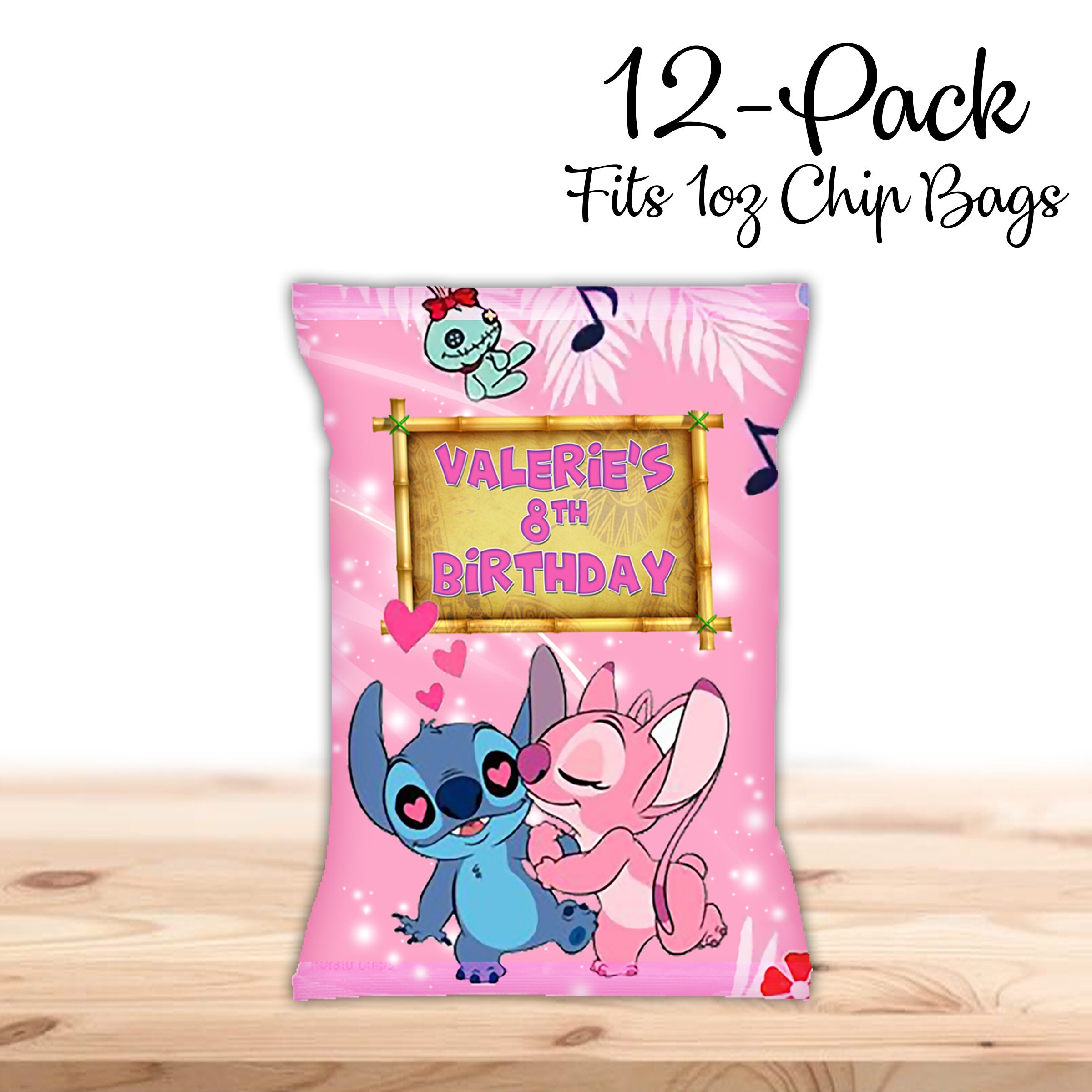 Stitch Chip Bags Label for Kids Birthday Party Favor Decor- Digital ...