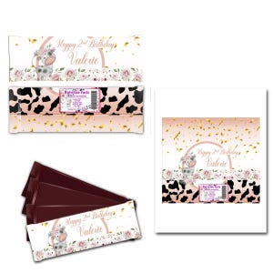 Cow Candy Bar Labels | Self-editing | Instant Download - Etsy