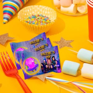 Descendants Ring Pop Label Sticker for Birthday Party Candy Favor ...