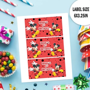 Mickey Mouse Gable Box Label | Self-editing | Instant Download - Etsy