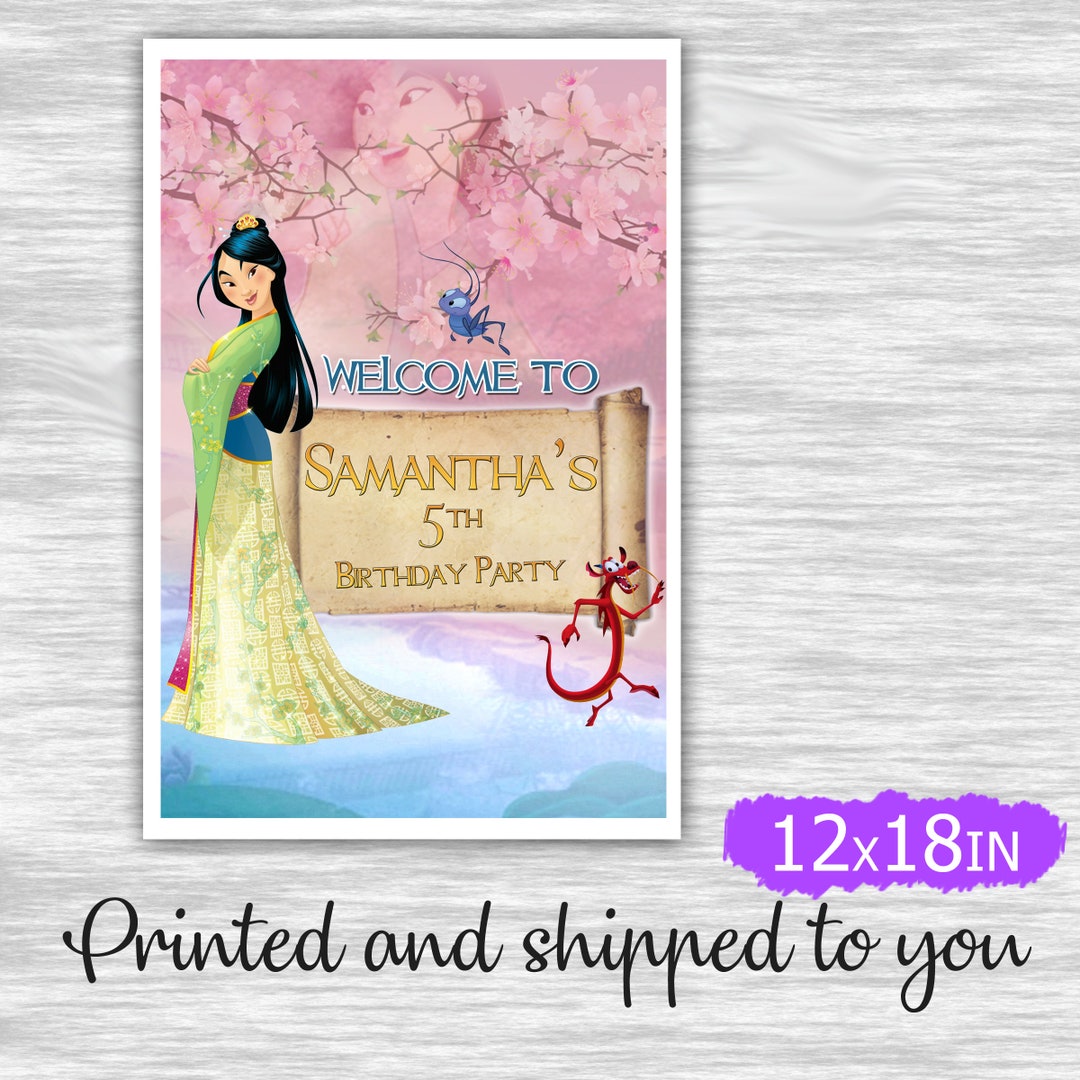 Mulan Welcome Sign for Birthday Party Wall Door Decor - Hardcover ...