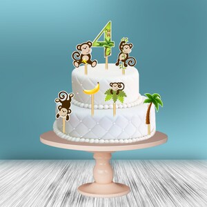 Monkey Cake Topper Images - Party Decoration - YOU PRINT - Etsy
