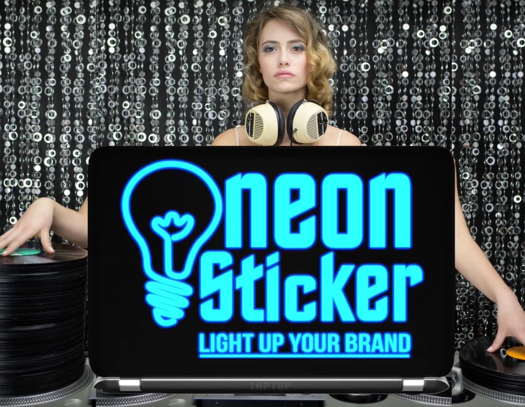 Custom DJ Logo Light Sticker for the Back of Your DJ Laptop - Etsy