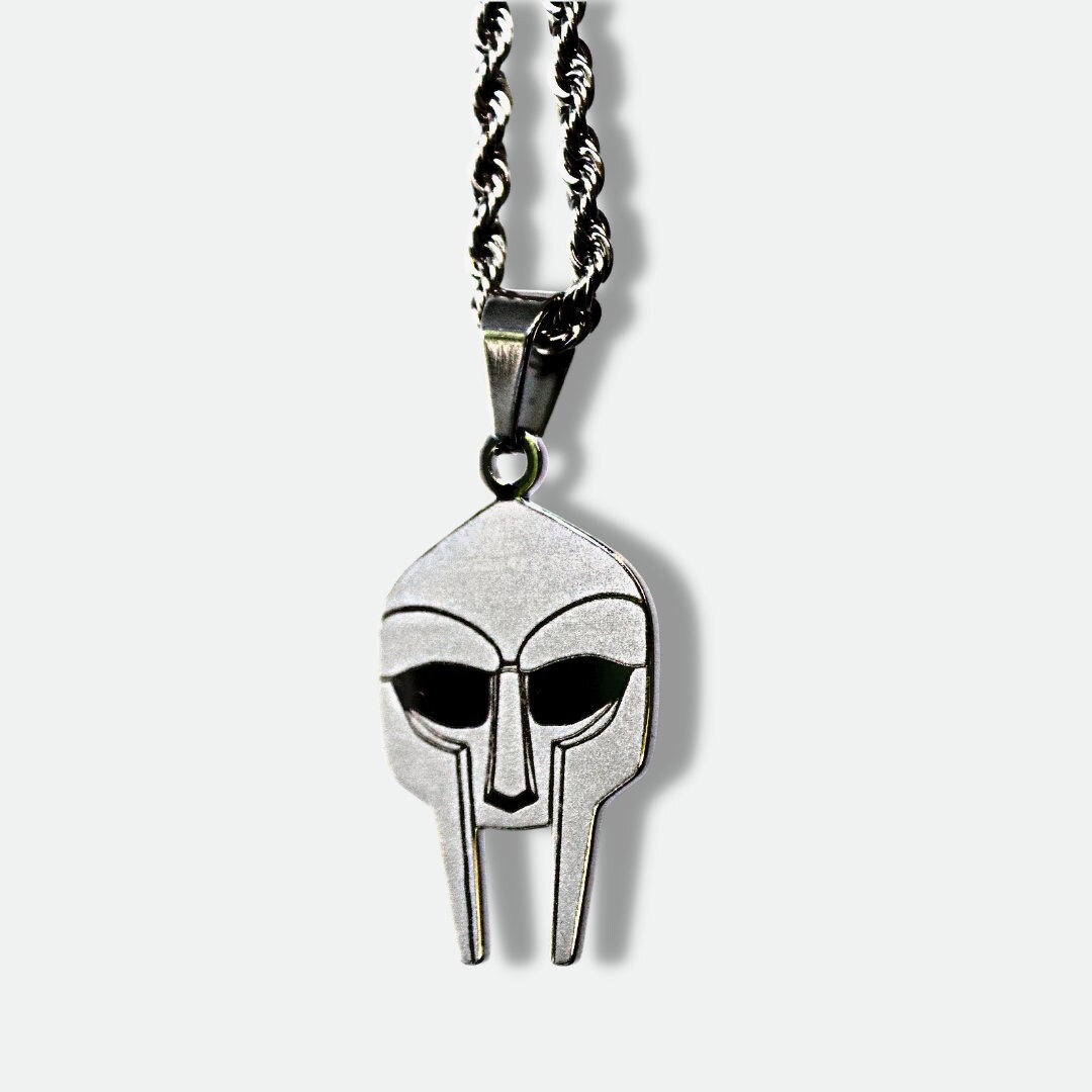 MF DOOM Mask Pendant 2-sided Engraved Pendant Hip-hop Jewelry ...