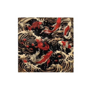 Beautiful Koi Fish Bandana Design, Tapestry, Handkerchief, Scarf ...