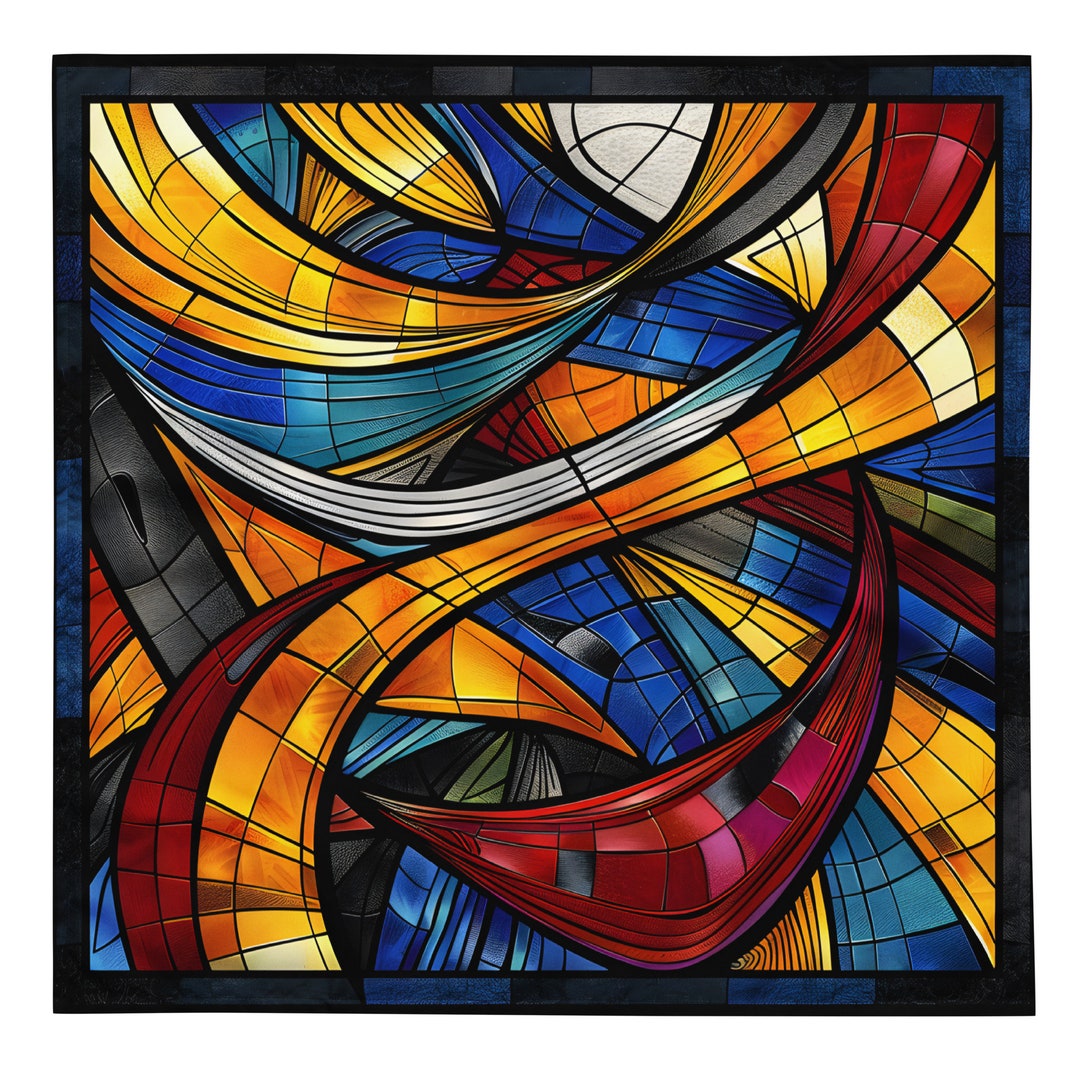 Limited Edition Stained Glass Bandana, Tapestry, Handkerchief, Scarf ...