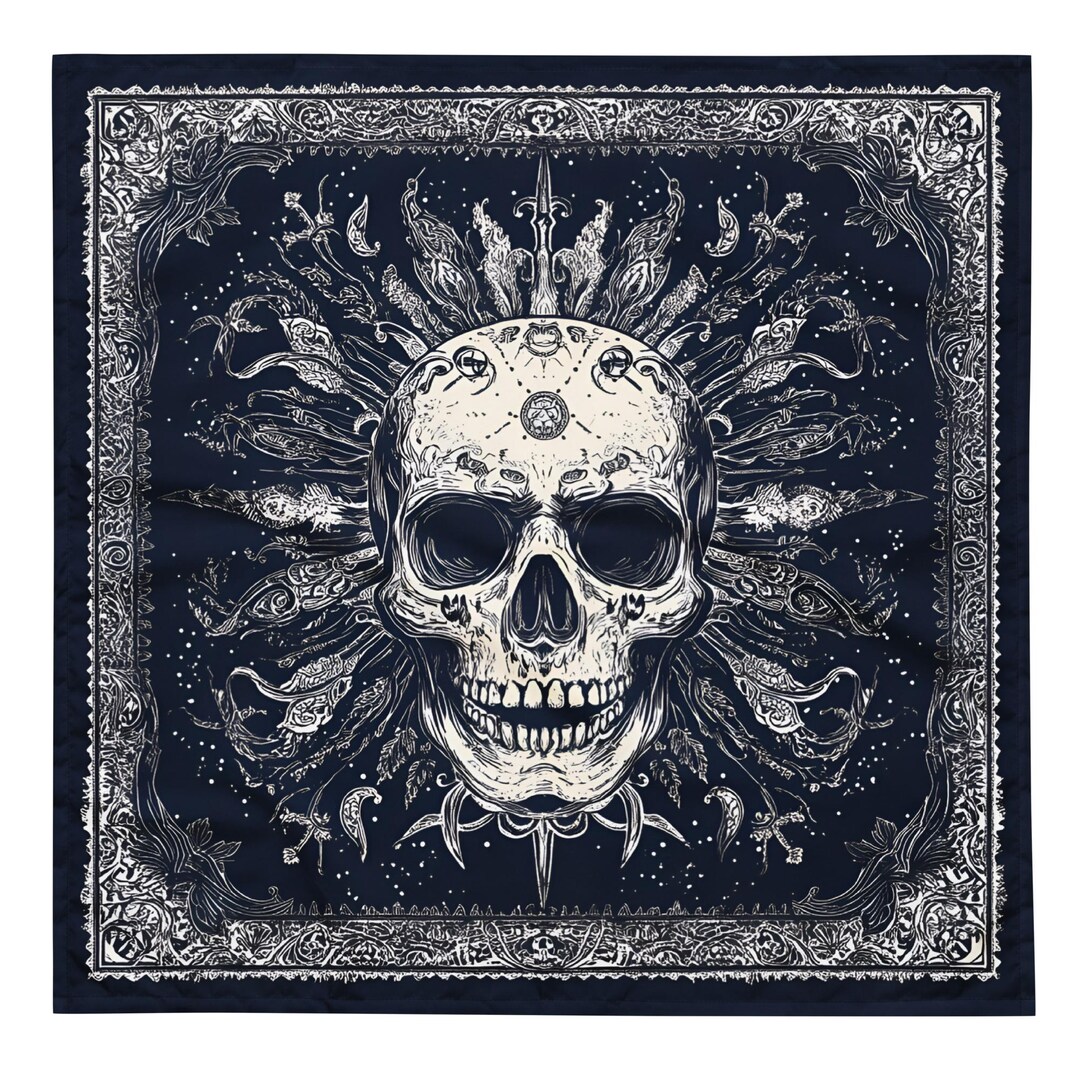 Skull Bandana, Tapestry, Handkerchief, Neck Scarf, House Decoration ...