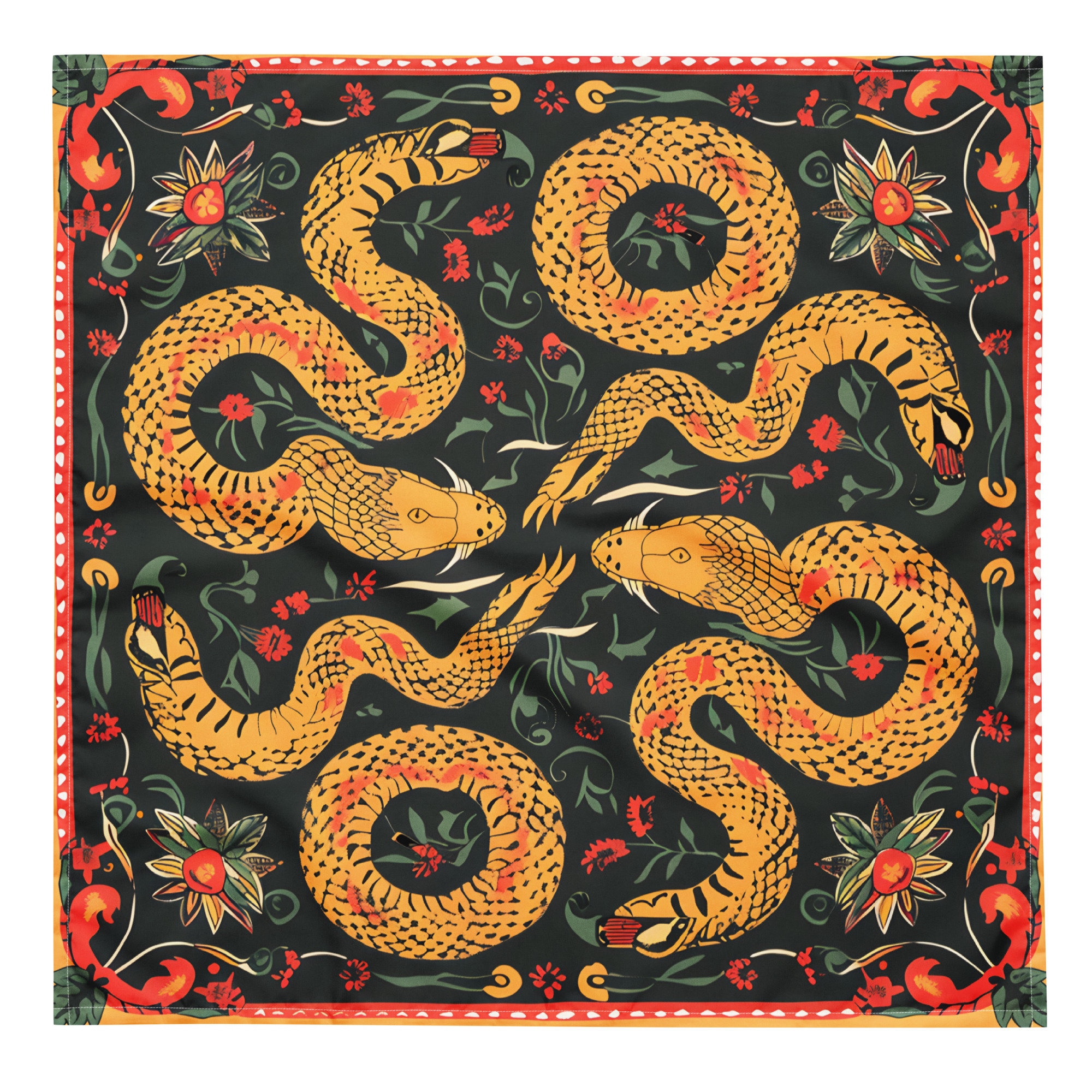 Snake Inspired Bandana, Tapestry, Handkerchief, Neck Scarf, House ...