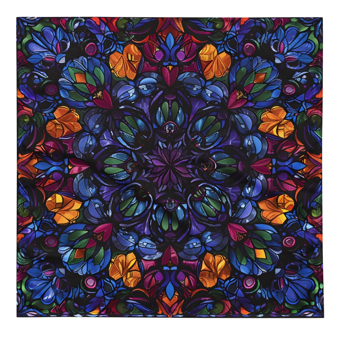 Limited Edition Stained Glass Bandana, Tapestry, Handkerchief, Scarf ...
