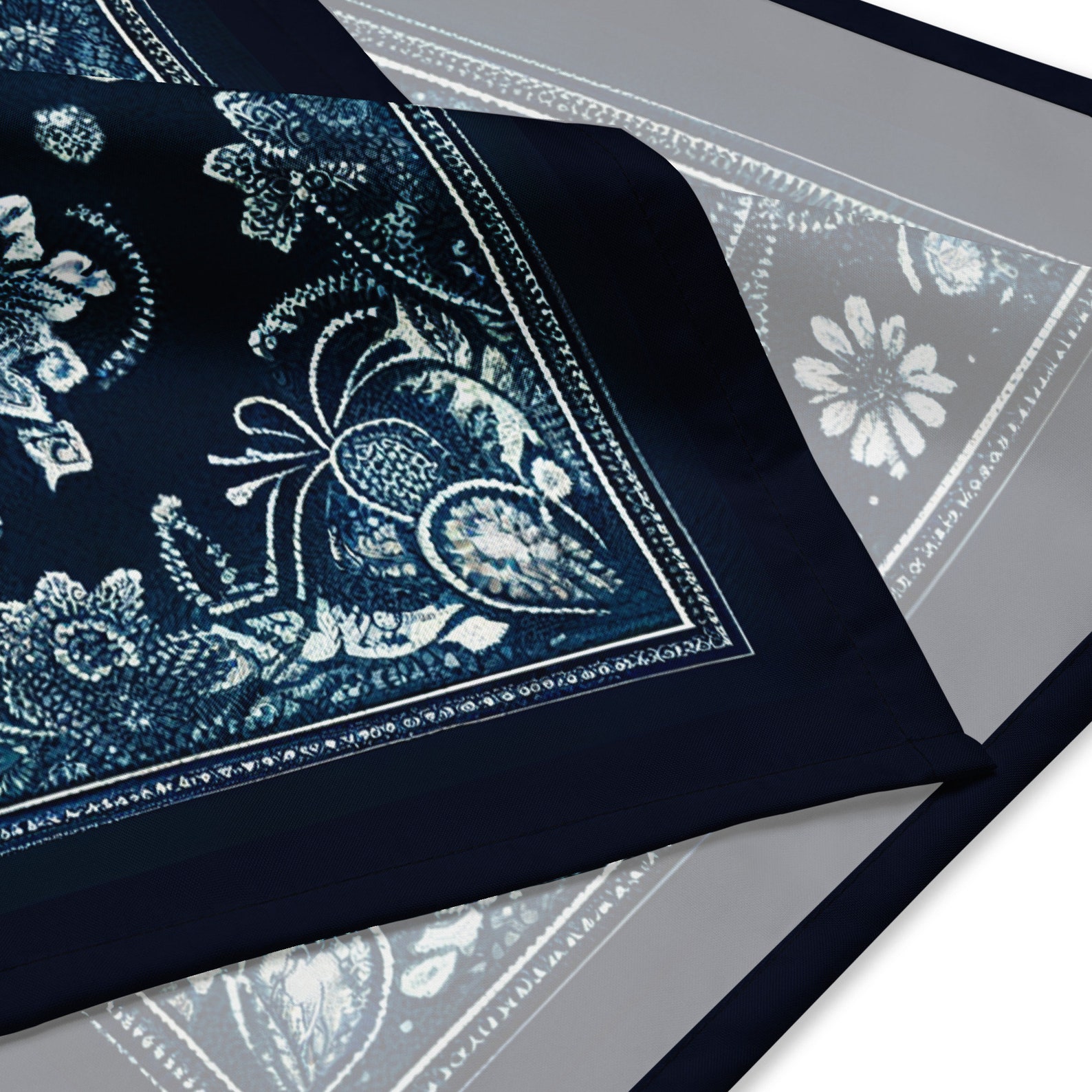 Bandana Blue Floral, Neck Bandana Scarf, Pocket Square, Soft Bandanas ...