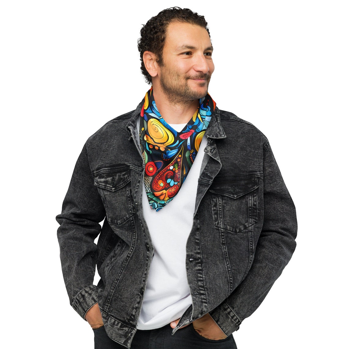 Stained Glass Inspired Bandana, Tapestry, Handkerchief, Scarf, Neck ...