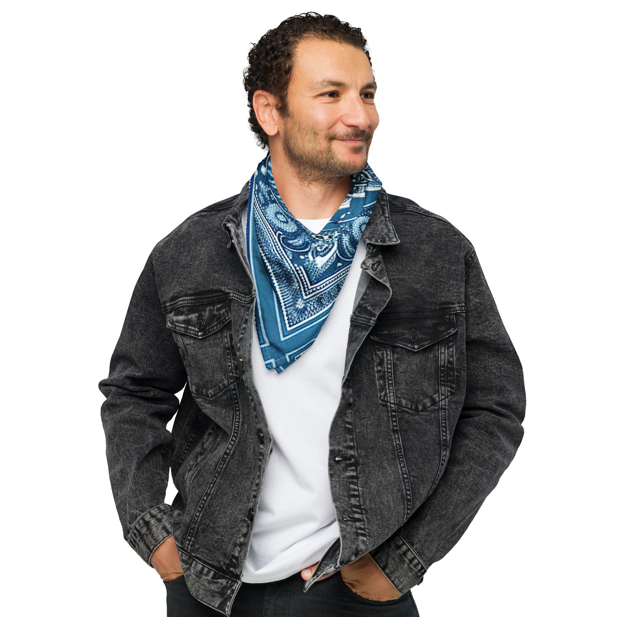 Baby Blue Paisley Bandana | Handkerchief | Scarf | Vintage | Classic ...