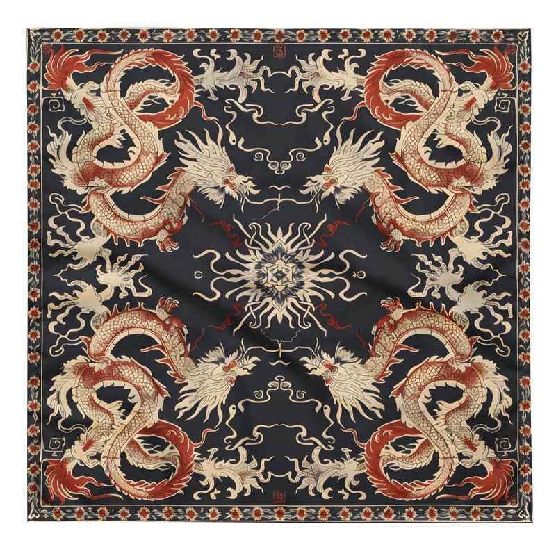 Silk Bandana Dragon - Etsy