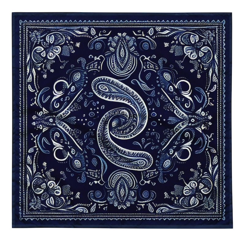 Dark Blue Paisley Bandana | Handkerchief | Scarf | Paisley | Original ...