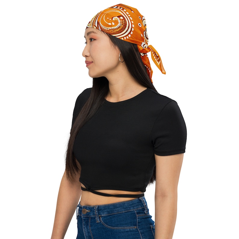 Bandana Orange, Neck Bandana Scarf, Pocket Square, Soft Bandanas ...