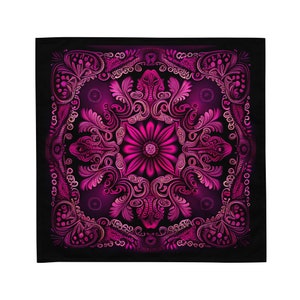 Pink Floral Paisley Bandana | Handkerchief | Scarf | Custom Designs ...