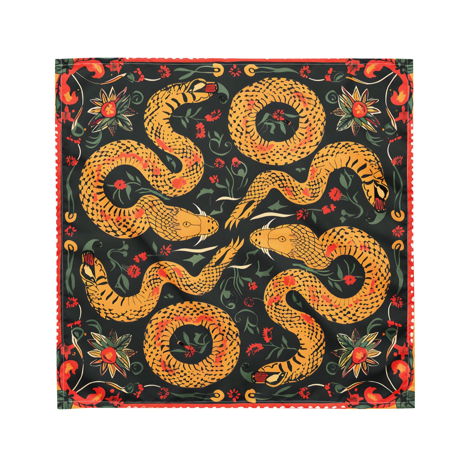 Snake Inspired Bandana, Tapestry, Handkerchief, Neck Scarf, House ...