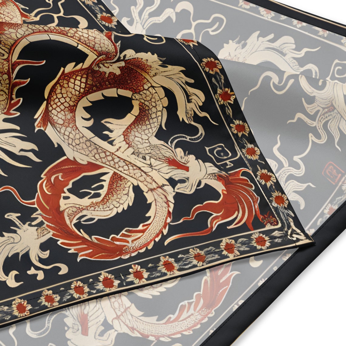 Eastern Dragon Bandana Design, Tapestry, Handkerchief, Scarf, Pocket ...