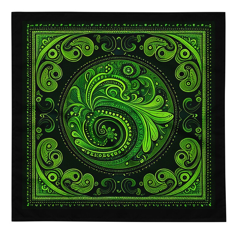 Green Paisley Bandana | Handkerchief | Scarf | Paisley | Original ...