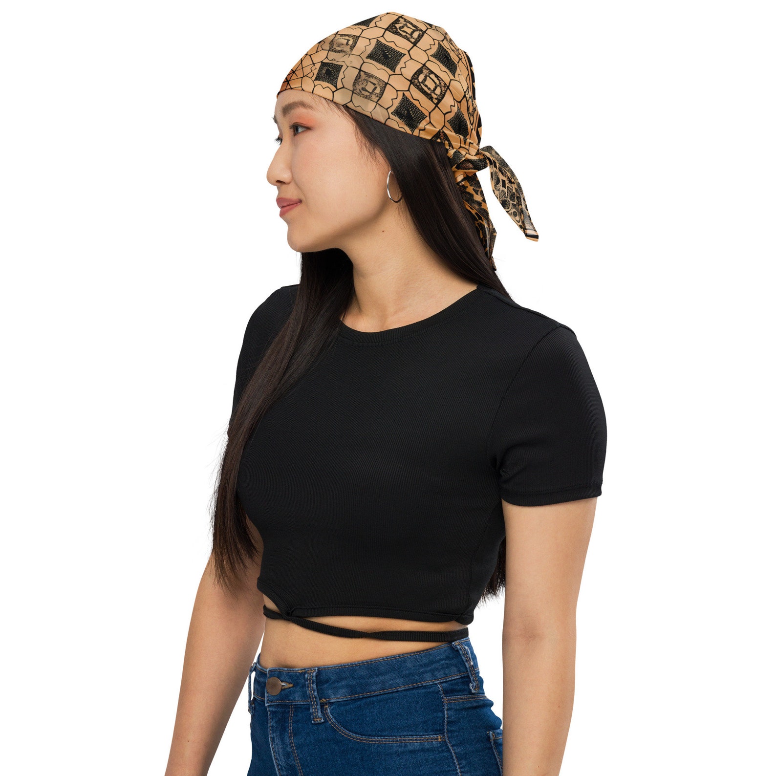 Limited Edition Keffiyeh Inspired Tan Bandana, Handkerchief, Neck Scarf ...