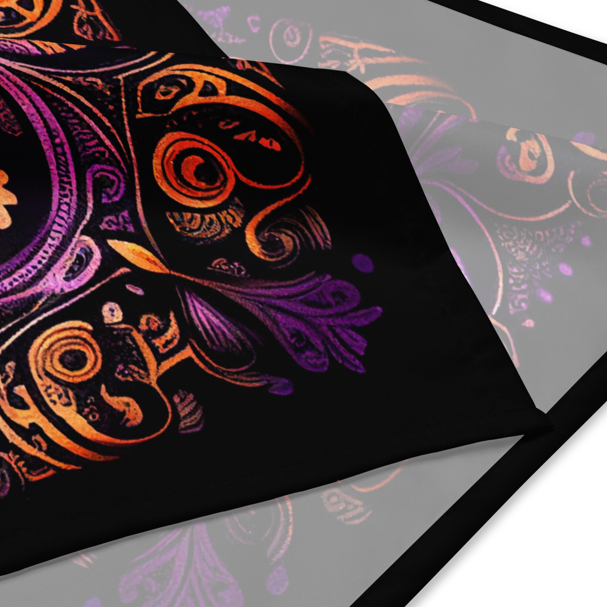 Paisley Bandana Orange and Purple, Neck Bandana Scarf, Pocket Square ...