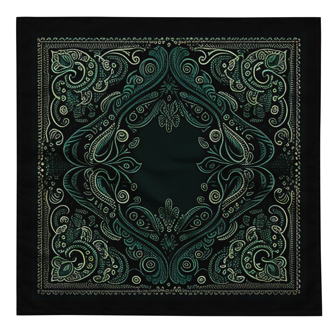 Dark Green Bandana | Handkerchief | Scarf | Paisley | Original Design ...