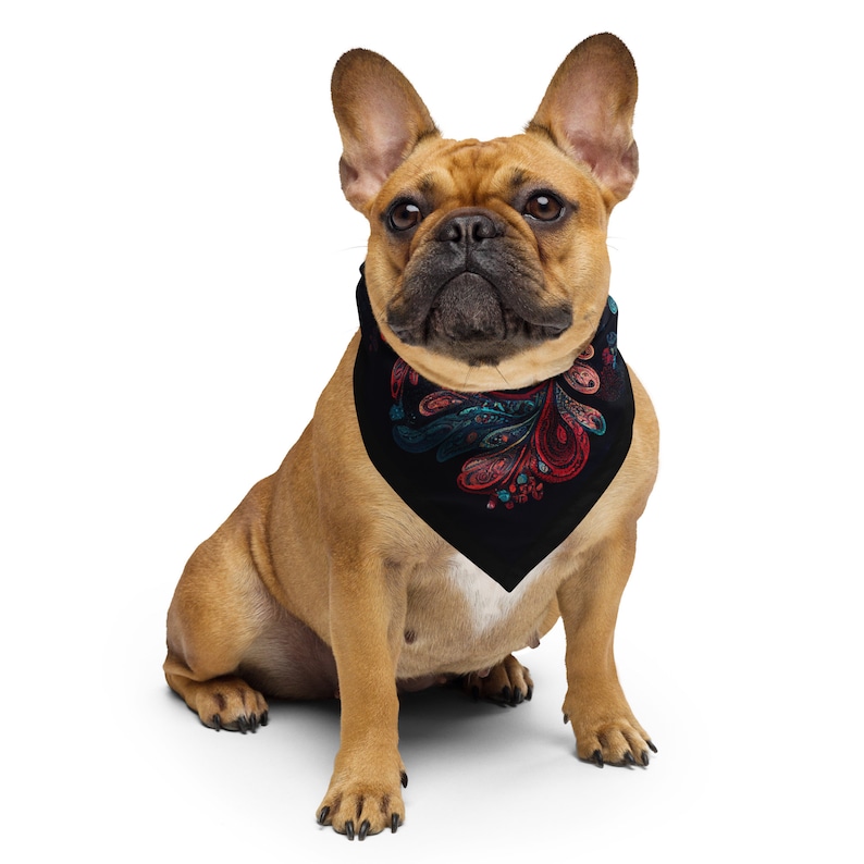 Bandana Red and Blue Floral, Neck Bandana Scarf, Pocket Square, Soft ...