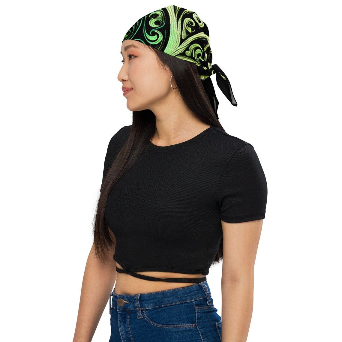 Bandana Green, Neck Bandana Scarf, Pocket Square, Soft Bandanas ...