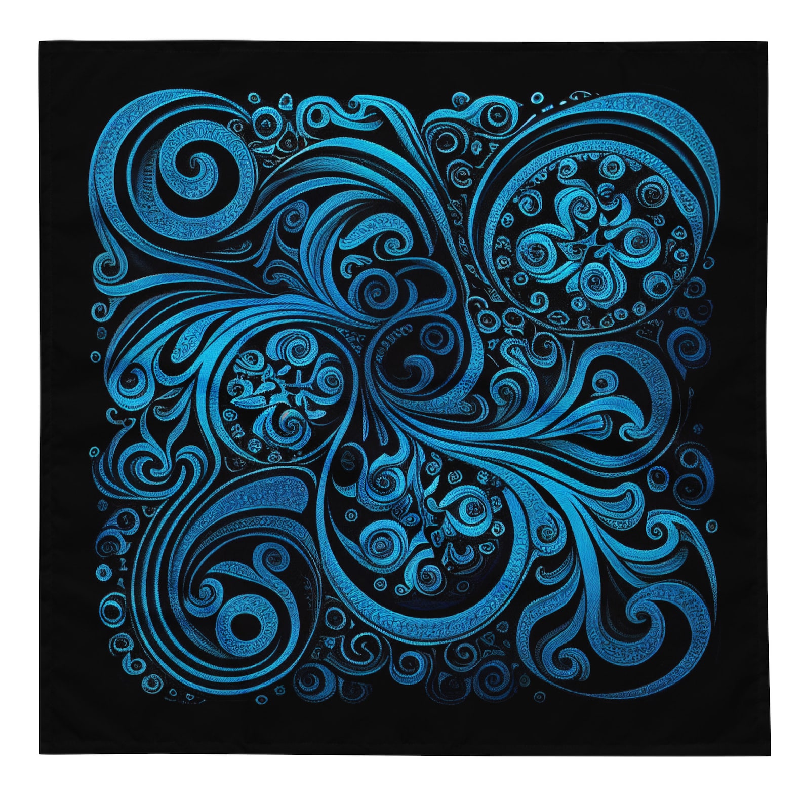 Bandana Blue Wavy, Neck Bandana Scarf, Pocket Square, Soft Bandanas ...