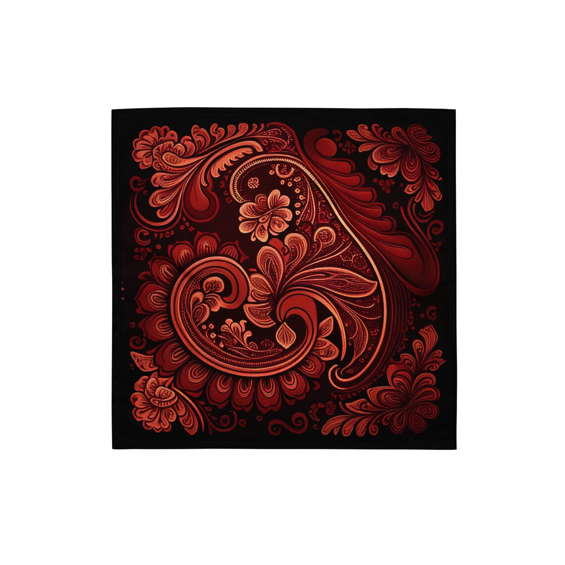 Bandana Red Floral, Neck Bandana Scarf, Pocket Square, Soft Bandanas ...
