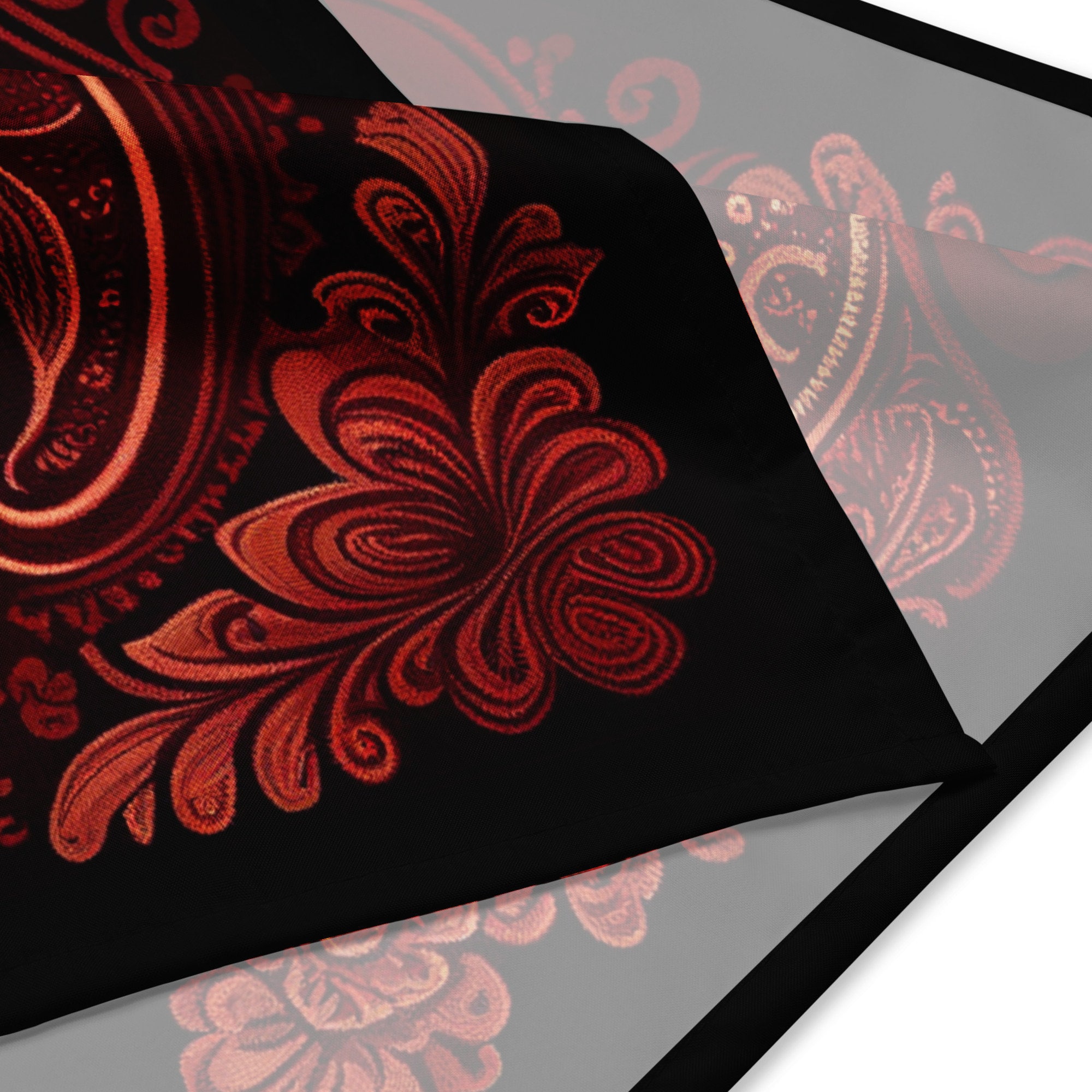 Bandana Red Floral, Neck Bandana Scarf, Pocket Square, Soft Bandanas ...