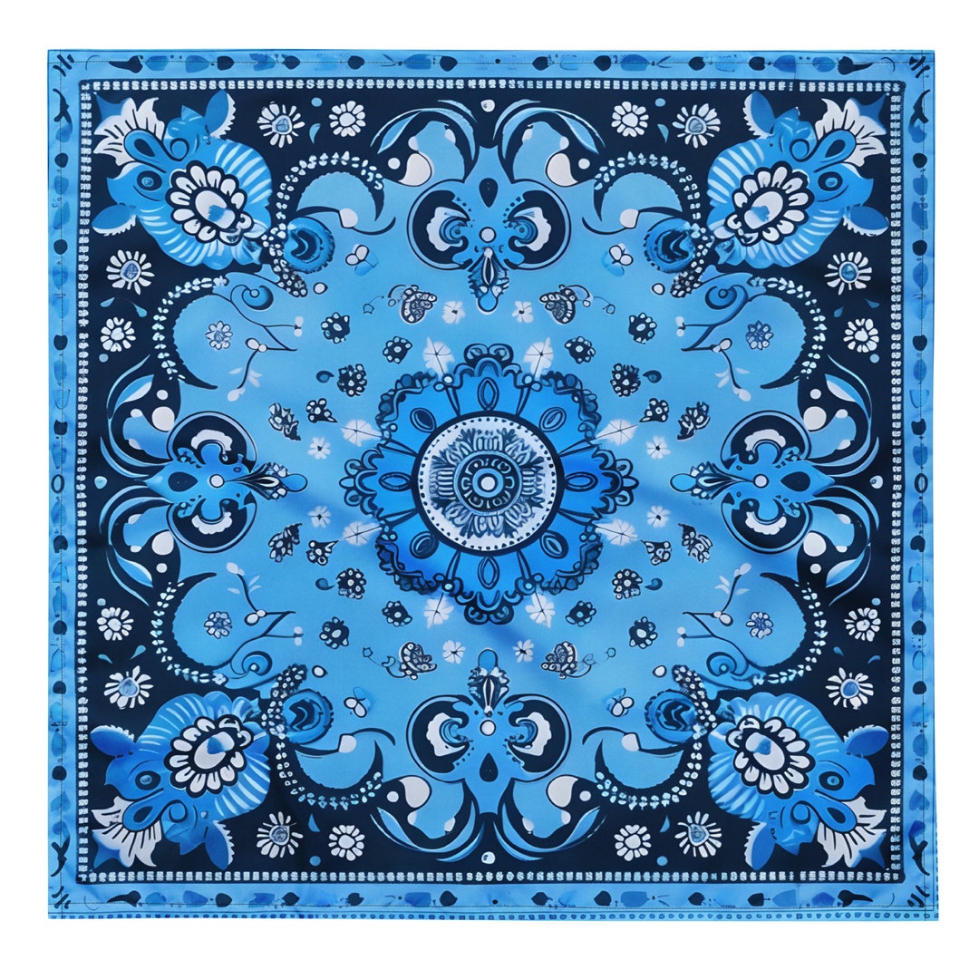 Summer Time Blue Paisley Bandana, Handkerchief, Neck Scarf, House ...