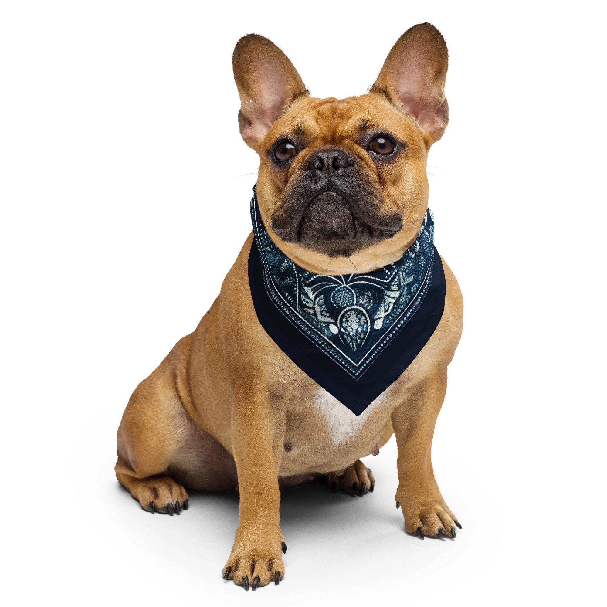 Bandana Blue Floral, Neck Bandana Scarf, Pocket Square, Soft Bandanas ...