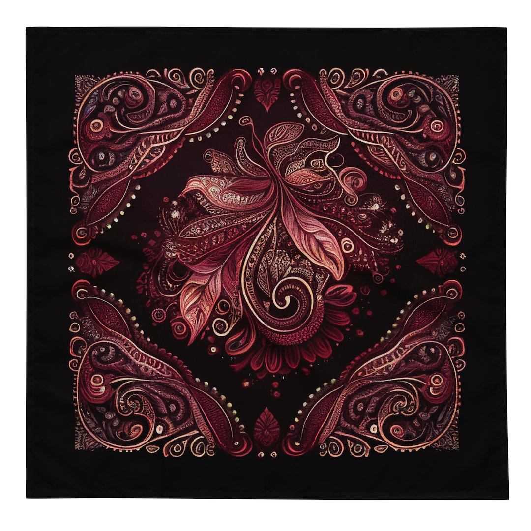 Maroon Paisley Bandana - Etsy