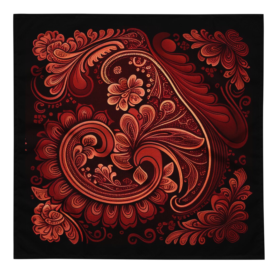 Bandana Red Floral, Neck Bandana Scarf, Pocket Square, Soft Bandanas ...