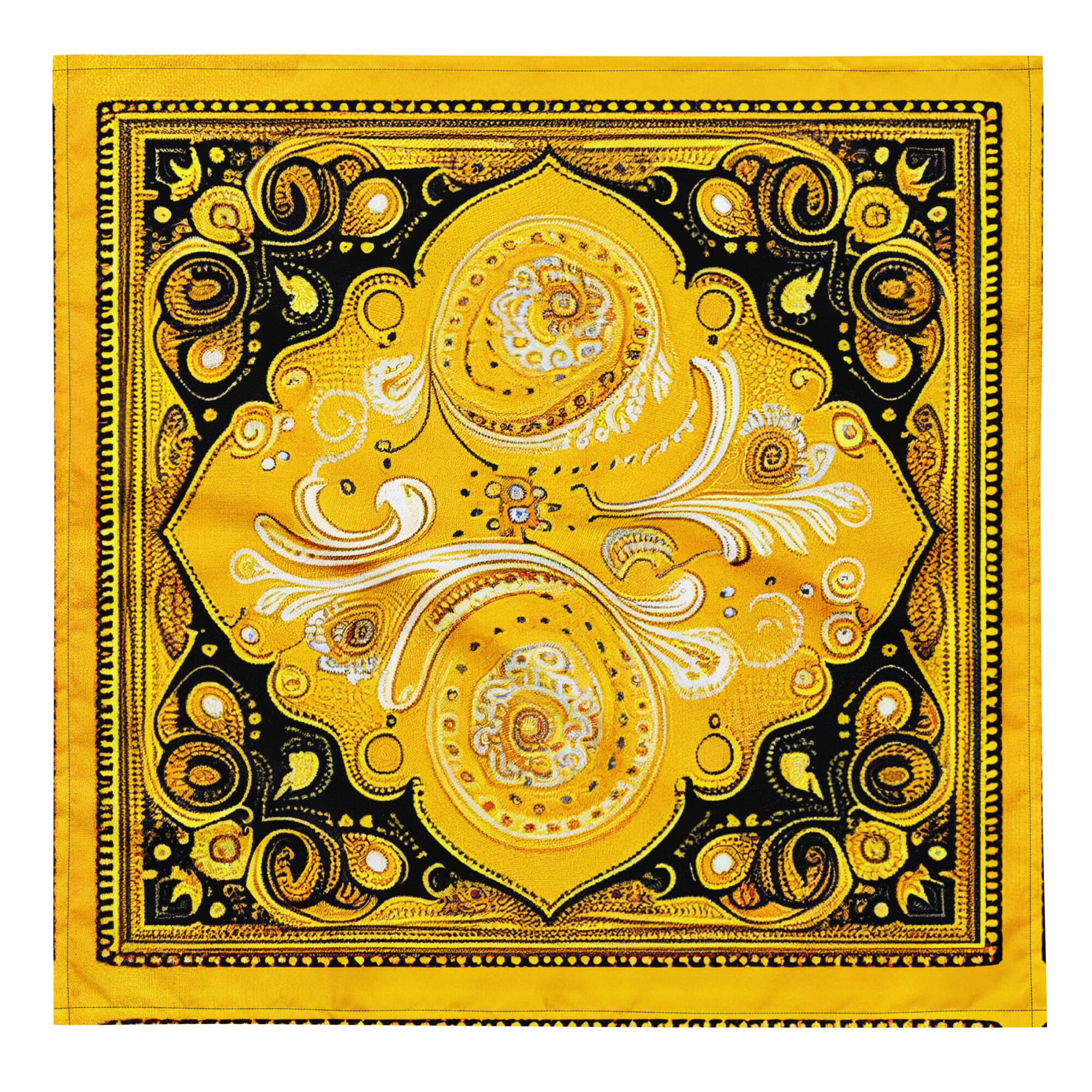 Yellow Paisley Bandana | Handkerchief | Scarf | Vintage | Classic ...