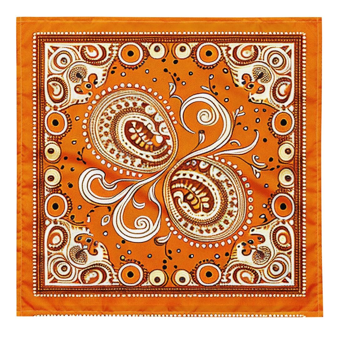 Bandana Orange, Neck Bandana Scarf, Pocket Square, Soft Bandanas ...