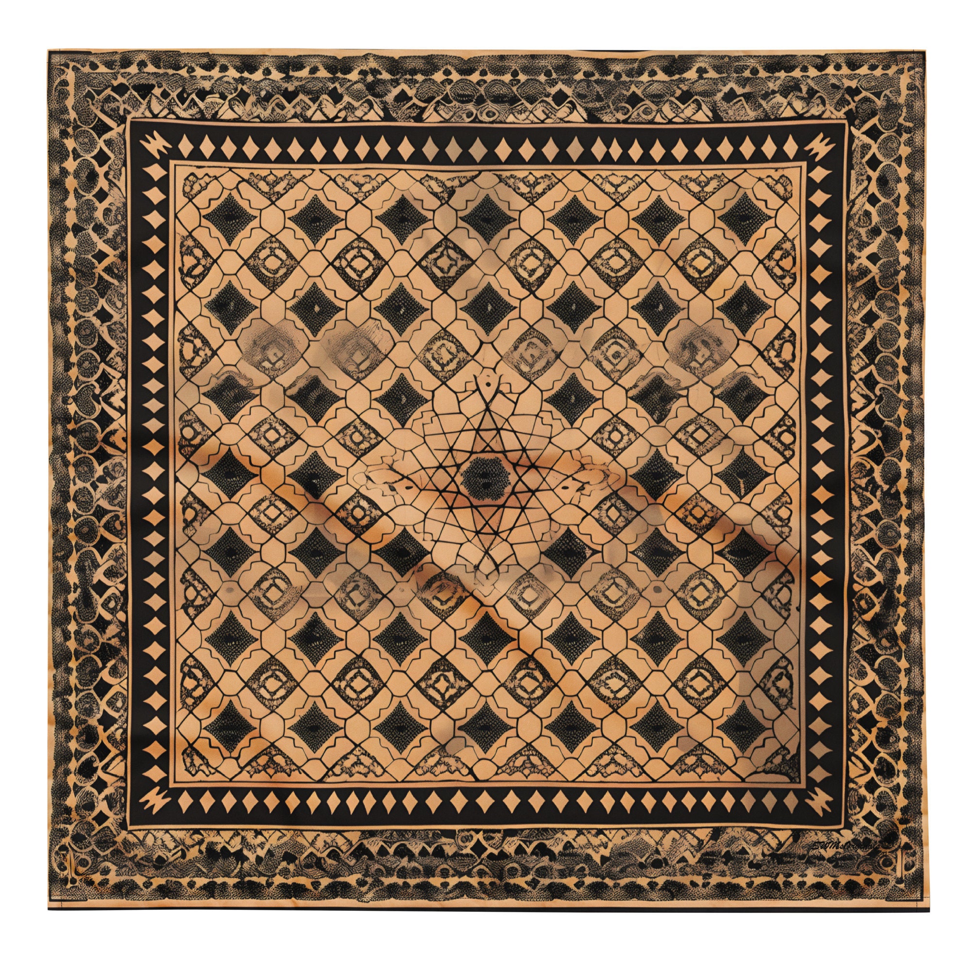 Limited Edition Keffiyeh Inspired Tan Bandana, Handkerchief, Neck Scarf ...