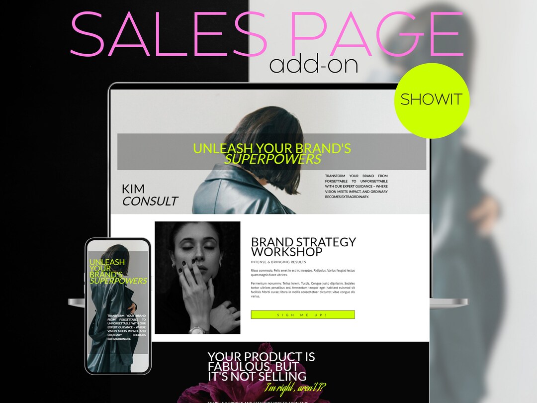 Showit Sales Page Template Long Form Landing Page for Consultants ...