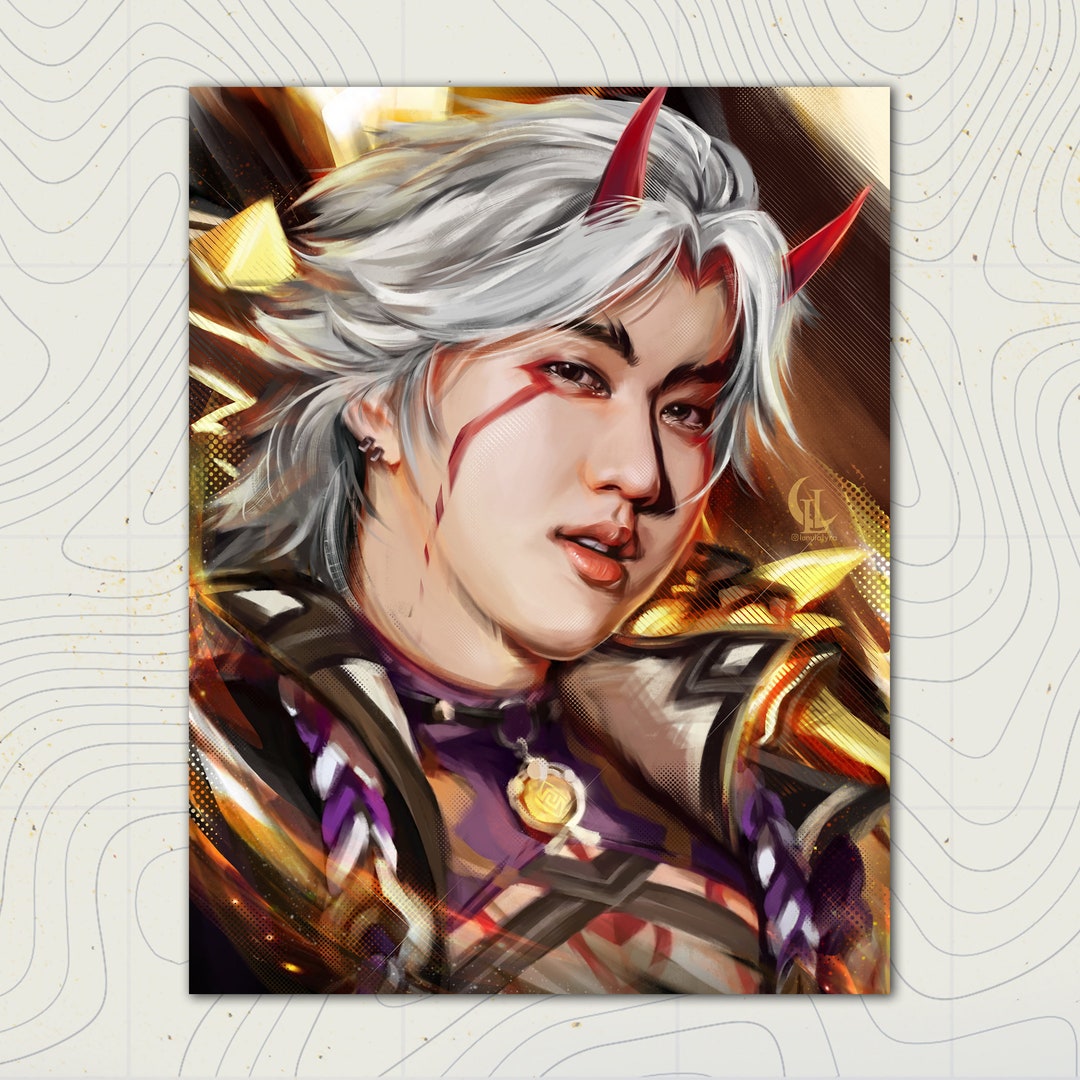 Changbin X Itto - Stray Kids X Genshin Impact (approx A5 Art Print) SKZ ...