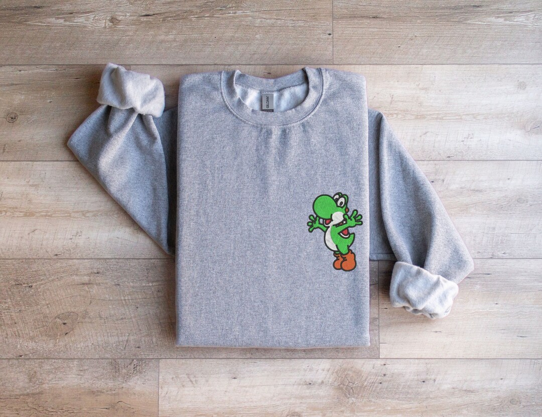 Yoshi Embroidered Sweatshirt, Adult Sizes - Etsy