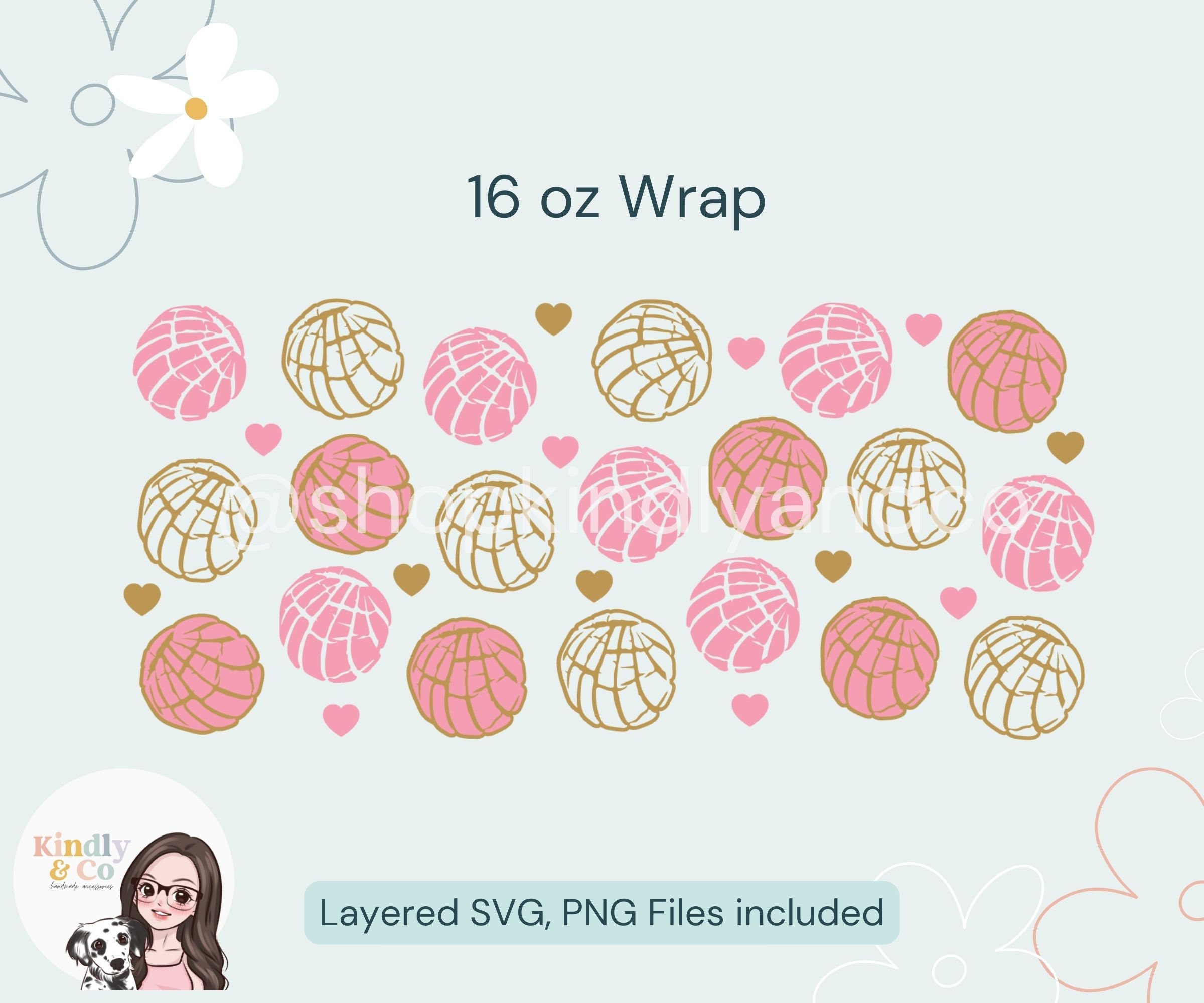 Conchas Cup Wrap, SVG Cup Wrap, Digital Download, Sweet Bread, 16oz Cup ...