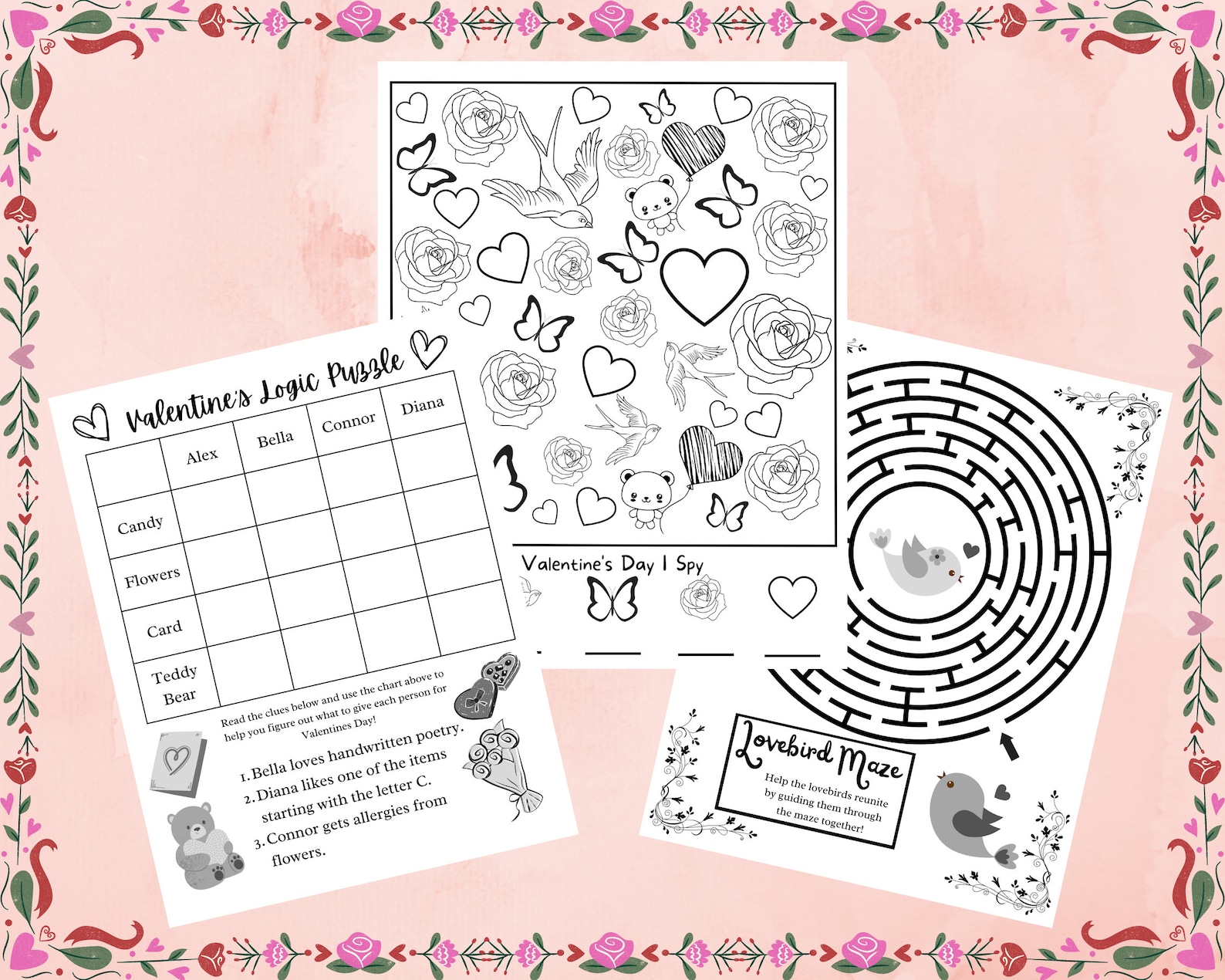 10 Valentine's Day Printables, Valentine's Day Coloring Pages and ...