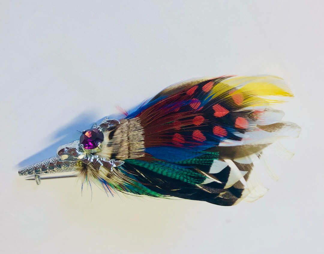 Unique Vintage Scottish Lucky Grouse Foot Style Feather Brooch Pin ...