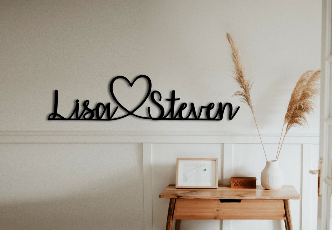 Heart Names Sign | Personalized Couples Love Name Sign | Valentine’s ...