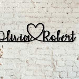 Heart Names Sign | Personalized Couples Love Name Sign | Valentine’s ...